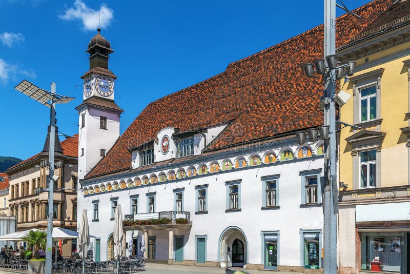 Main Street in Leoben, Austria Stock Image - Image of town, house ...