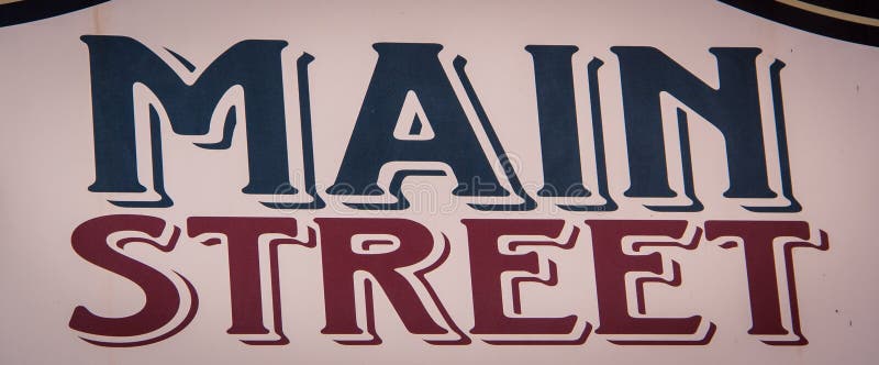 Street Sign Main Street In Downtown Stock Photo - Image of main, town ...