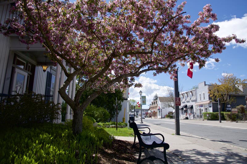 Main Street in Small Town in Canada Stock Photo - Image of landscape ...