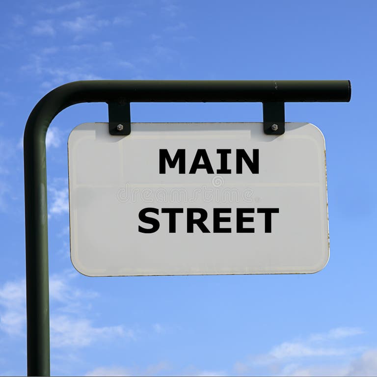 Main strret stock image. Image of city, sign, stores - 23223323