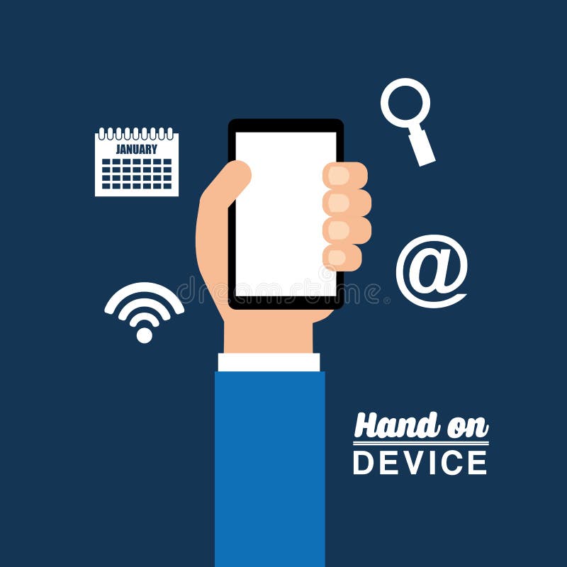 Main Sur La Conception De Dispositif Illustration Stock - Illustration ...