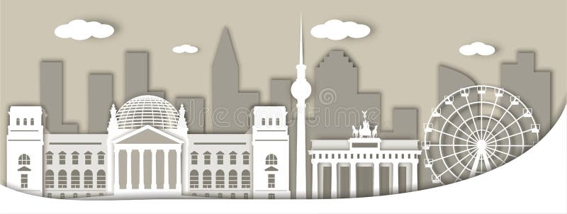 Main symbols of Berlin stock vector. Illustration of reichstag - 263830808