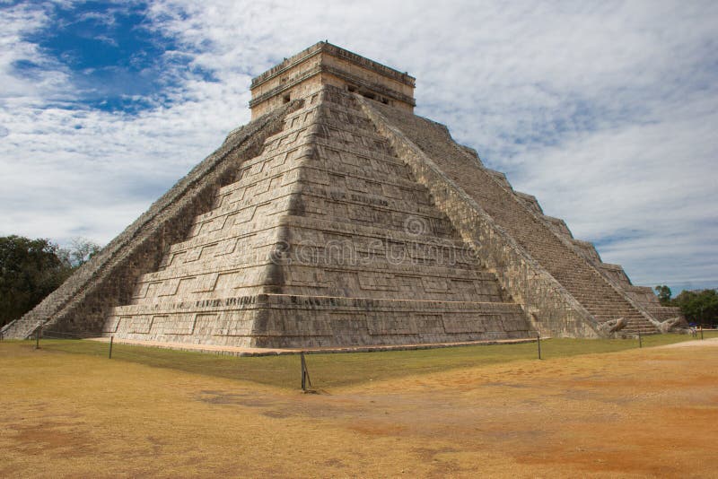 The Main Temple at the Ancient Ruins of Chichen Itza Stock Image ...