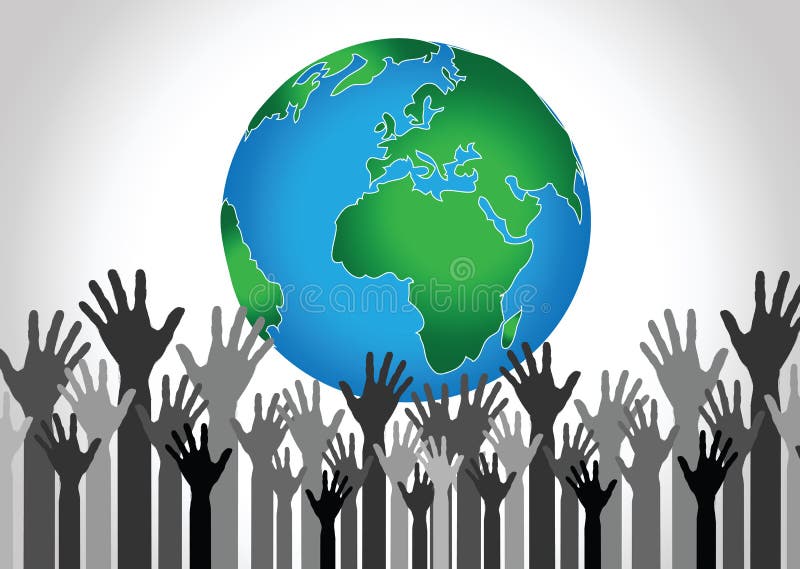 Main Tenant La Carte De Globe Du Monde Illustration de Vecteur ...