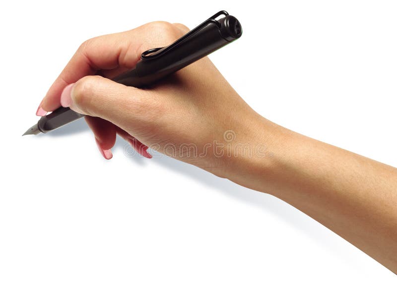 Main tenant un stylo noir image stock. Image du vide - 38191215
