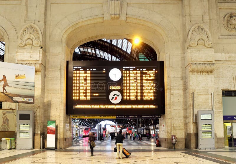 Main Timetable. Milan Central Station, Italy. Editorial Stock Image ...