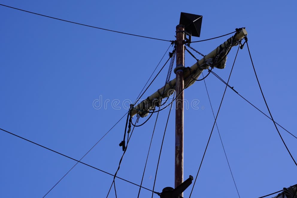 Main Topgallant Sail of a of a Pirate Ship Stock Photo - Image of ...