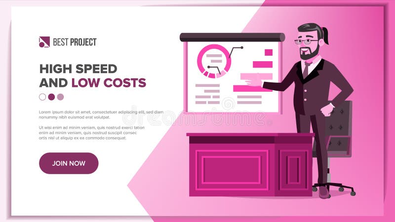 Main Web Page Design Vector. Business Style. Abstract Project Cover ...