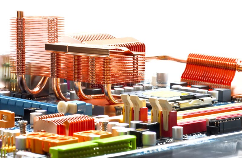 Mainboard with Cooling System Stock Image - Image of digital, mainboard ...