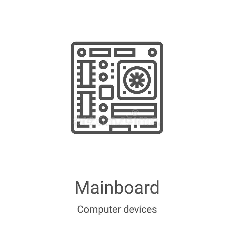 Mainboard Icon Vector from Computer Devices Collection. Thin Line ...