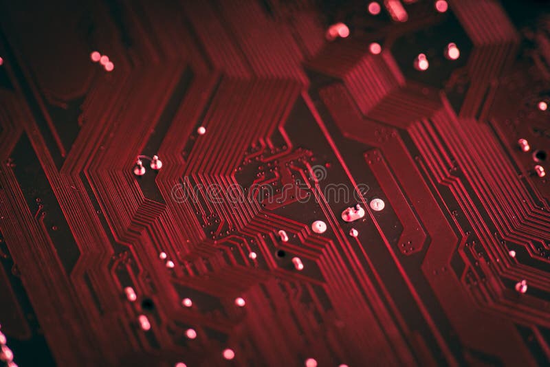 Mainboard in Red Color stock photo. Image of mainboard - 161401608