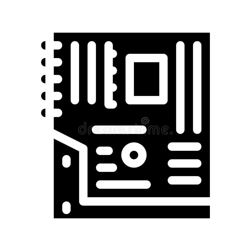Mainboard Motheboard Computer Part Icon Vector Glyph Illustration Stock ...