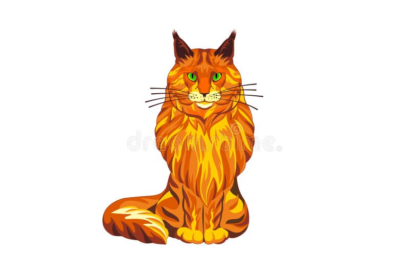 Maine Coon Cat, Vector Image Stock Vector - Illustration of artwork ...