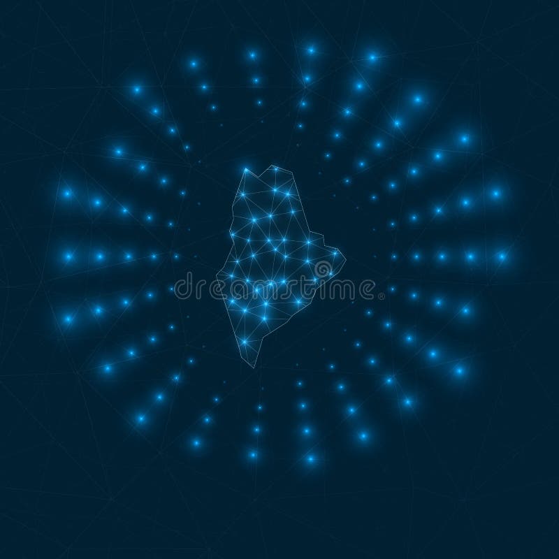 Maine network map. stock vector. Illustration of futuristic - 173826065
