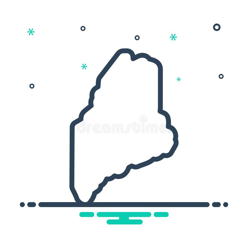 Mix Icon for Maine, Map and Border Stock Vector - Illustration of ...