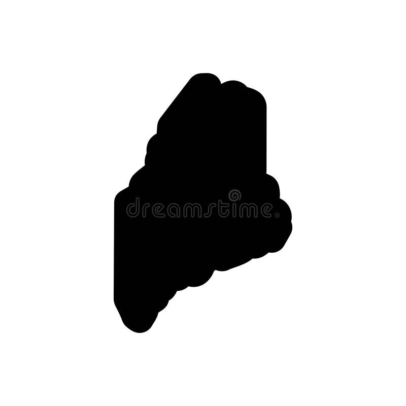 Black Solid Icon for Maine, Map and Region Stock Vector - Illustration ...