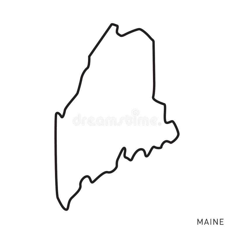 Maine Map Outline Vector Design Template. Editable Stroke Stock Vector ...