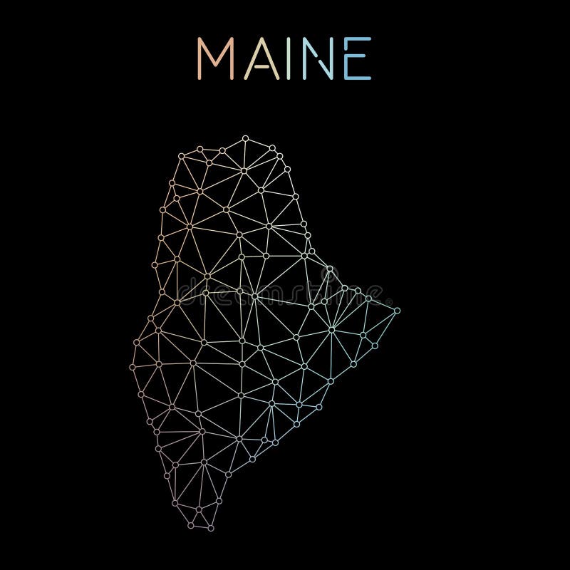 Maine network map. stock vector. Illustration of maine - 93104416