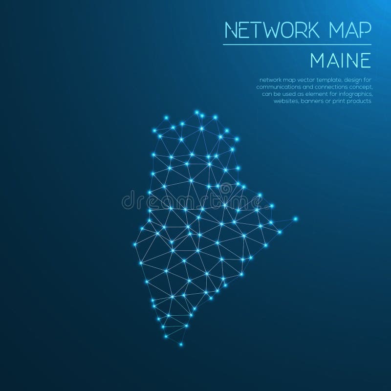 Maine network map. stock vector. Illustration of internet - 86851188