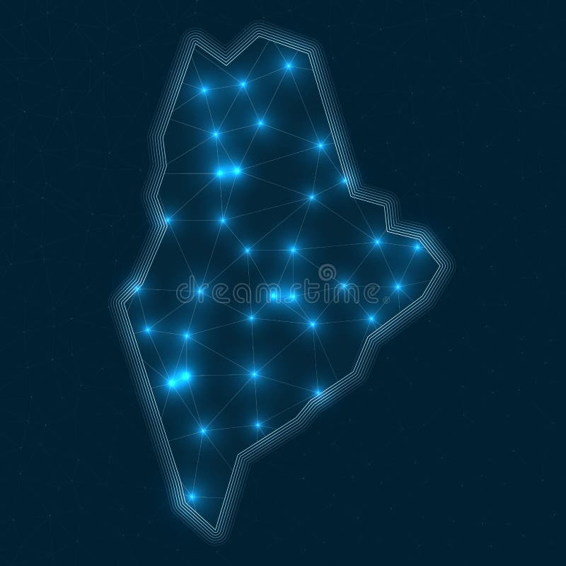 Maine network map. stock vector. Illustration of landmark - 232908152