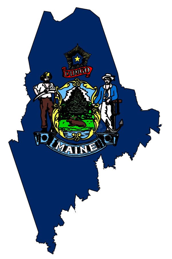 Maine Outline Map State Shape Stock Vector - Illustration of modern ...