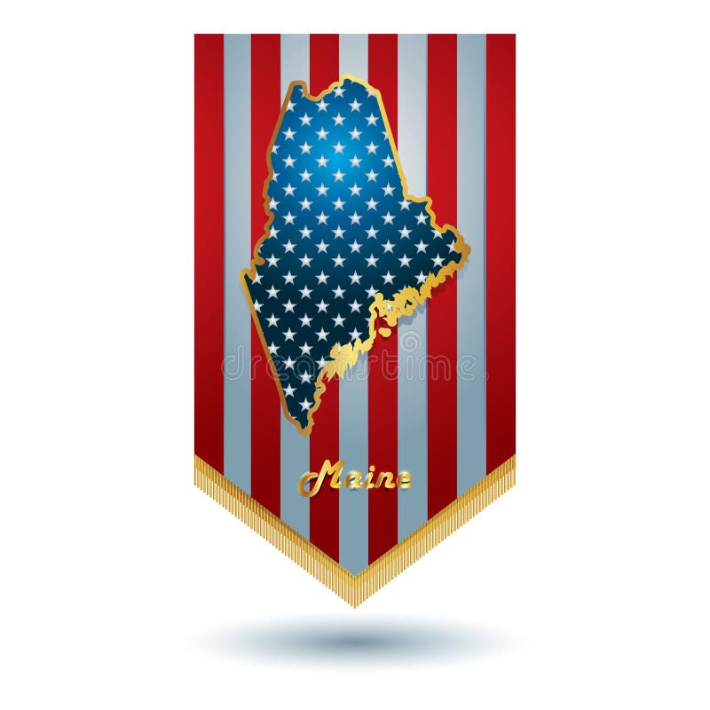 Maine State Banner. Vector Illustration Decorative Design Stock Vector ...