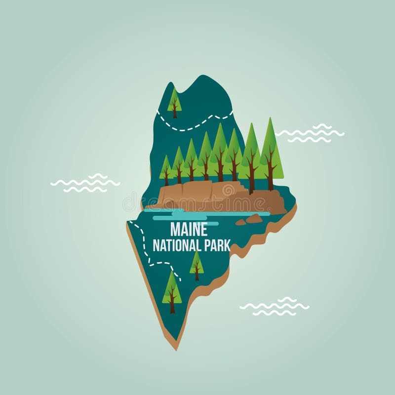 Maine State Map. Vector Illustration Decorative Design Stock ...