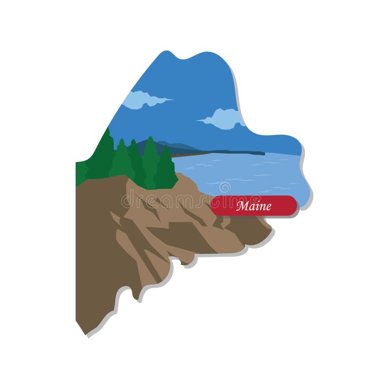 Maine US State Glowing Neon Lamp Sign Realistic Vector Illustration ...