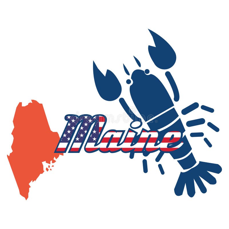 Maine State Map. Vector Illustration Decorative Design Stock Vector ...