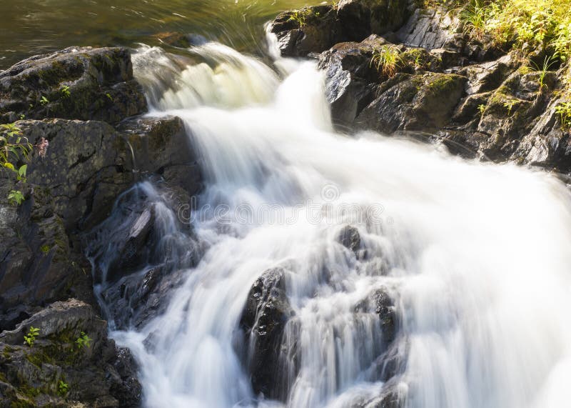 Maine Stream Running Over the Rocks in a Cascade Stock Image - Image of ...