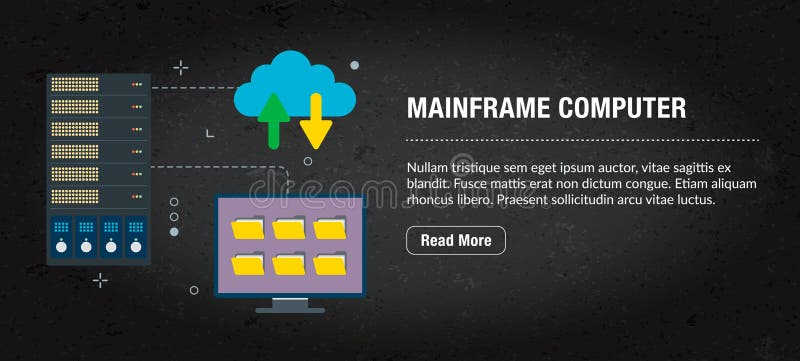 Mainframe Computer Concept Banner for Internet Stock Vector ...