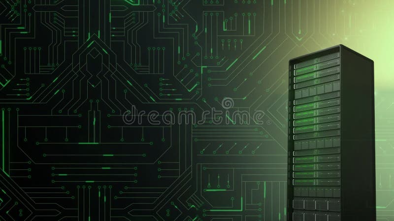 Mainframe Computer and Glowing Green Circuit Board Stock Video - Video ...