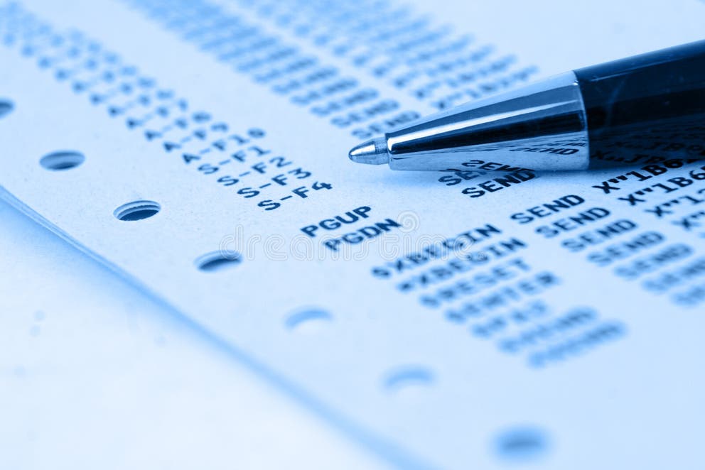 Mainframe Computer Paper with Blue Overlay Stock Photo - Image of ...