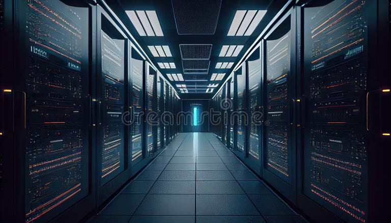 Mainframe computer server stock illustration. Illustration of future ...