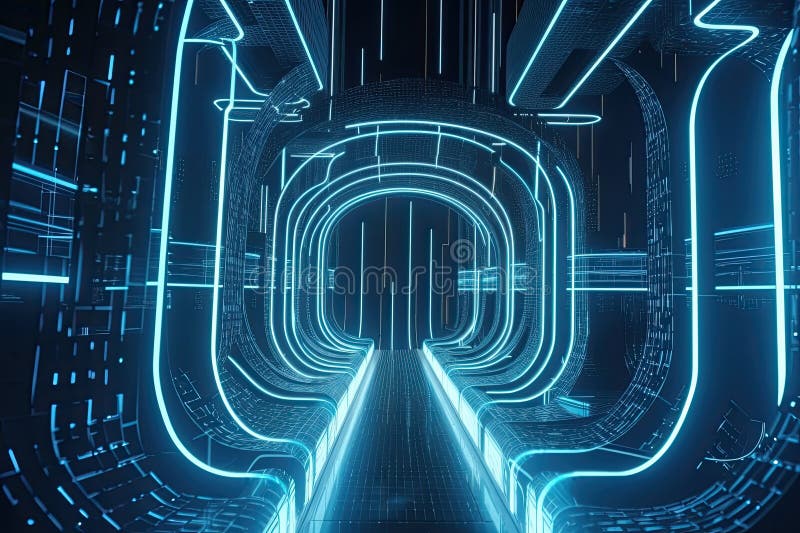 Mainframe computer server stock illustration. Illustration of cloud ...