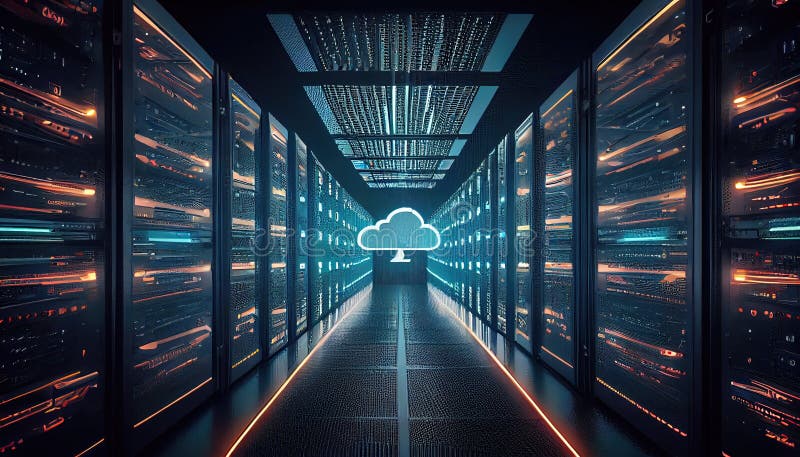 Mainframe computer server stock illustration. Illustration of modern ...