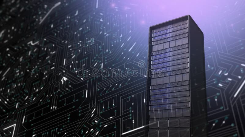 Mainframe Computer and Glowing Green Circuit Board Stock Footage ...