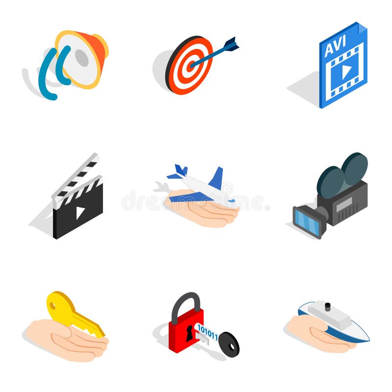 Mainframe Icons Set, Isometric Style Stock Illustration - Illustration ...