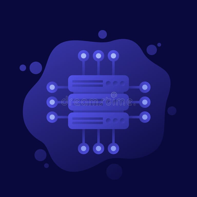 Mainframe, Server or Hosting Service Icon, Vector Stock Vector ...