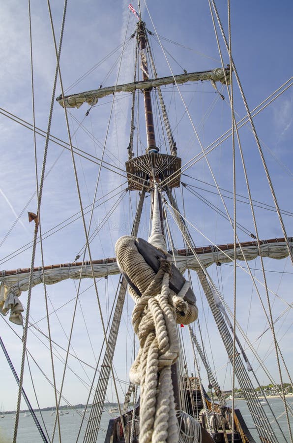 Mainmast and ships rigging stock image. Image of ship - 60393547