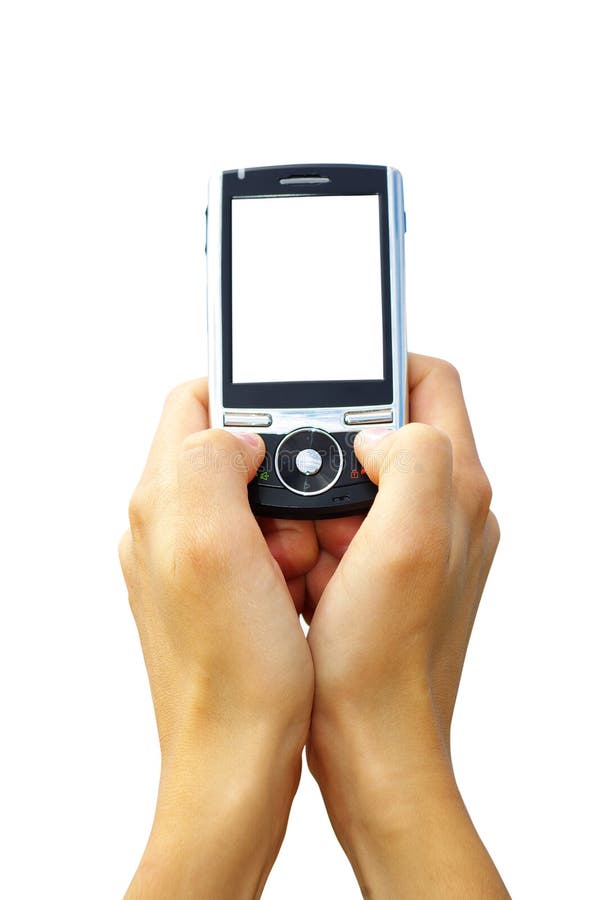Mains de communicateur image stock. Image du neuf, poche - 7594309