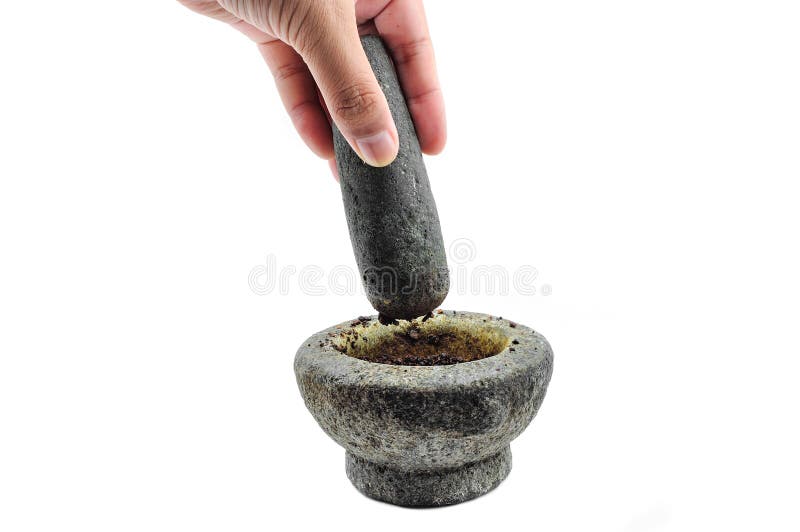 Mains Avec Un Pilon Et Un Mortier Photo stock - Image du avec, pilon ...