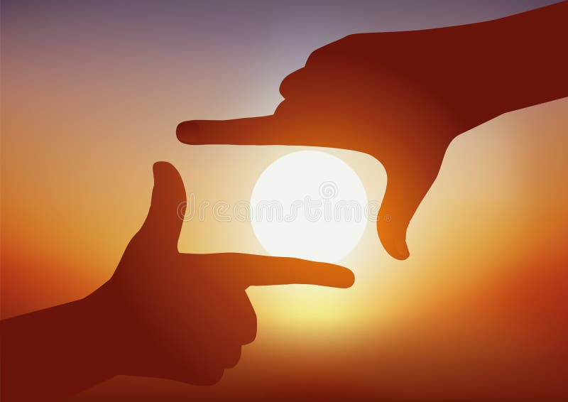 Framing Concept of a Photo with Two Hands Forming a Rectangle. Stock ...