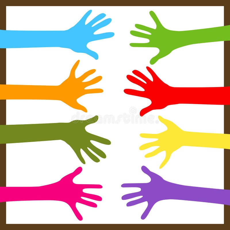 Mains ensemble illustration de vecteur. Illustration du communauté ...