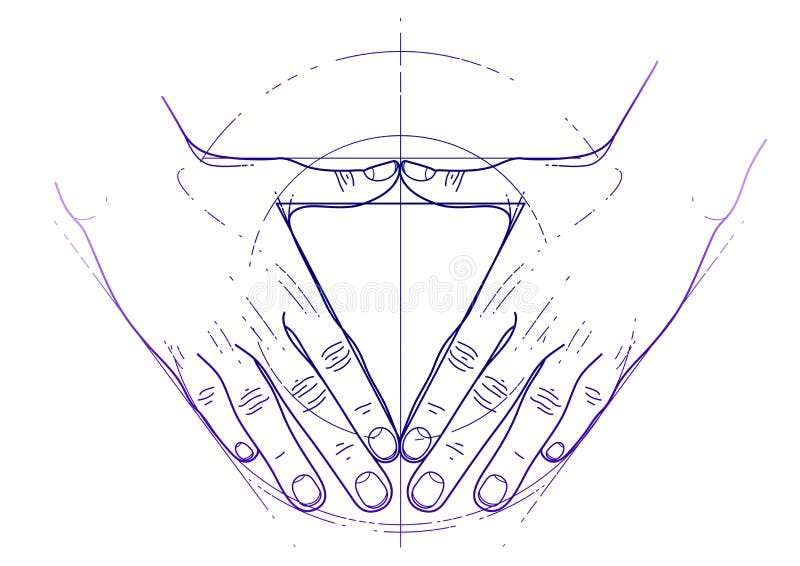 Mains Graphiques Sous Forme De Triangle Illustration de Vecteur ...