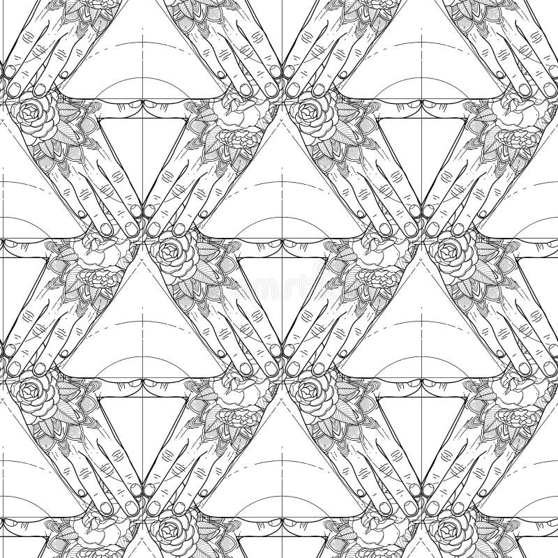 Mains Graphiques Sous Forme De Triangle Illustration de Vecteur ...