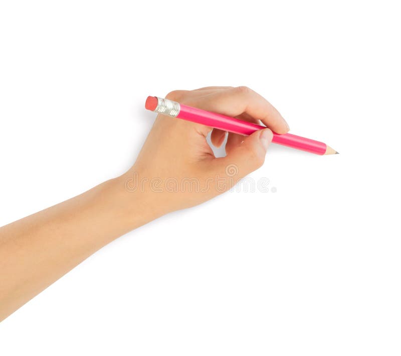 Main avec stylo - tracé image stock. Image du humain - 10880359