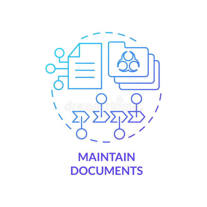 Maintain Documents Blue Gradient Concept Icon Stock Vector ...