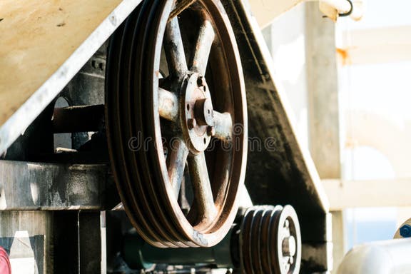 Maintain Flywheel Transmission Systems on Drilling Rigs Stock Image ...