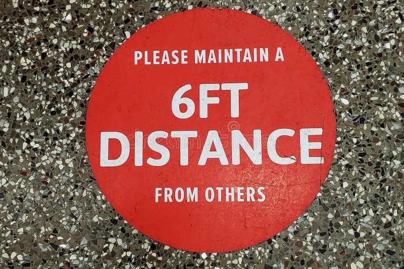 Maintain a 6ft Distance from Others Stock Image - Image of changed ...
